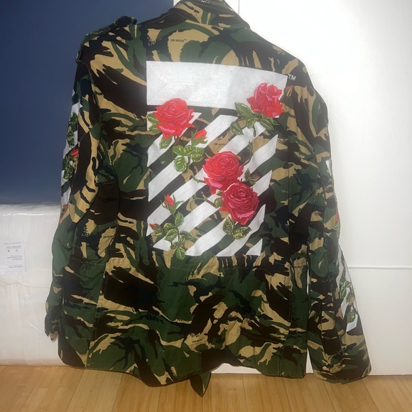 Off-White | Jackets & Coats | Authentic Off White Diagonal Roses M65 ...
